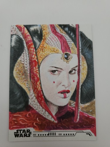 Topps Star Wars Sketch Card By Lindsey Greyling - Padme Amidala | eBay
