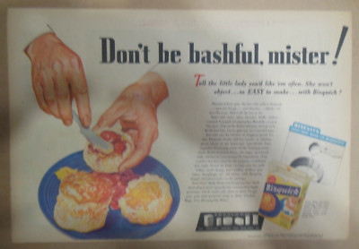 General Mills Baking Ad: Don't Be Bashful Mister! from 1942 Size: 11 x ...
