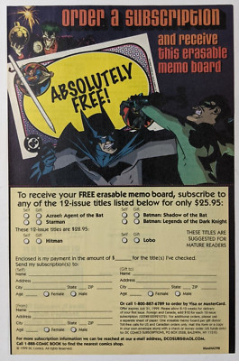 Batman vs Riddler Subscription Form Print Ad Comic Poster Art PROMO ...