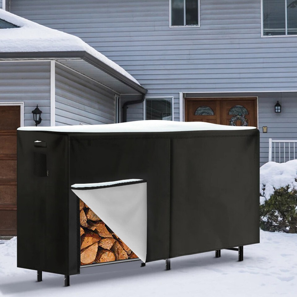 8 Feet Firewood Log Rack Cover Heavy Duty Outdoor Waterproof Dust Sun ...