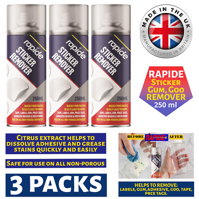 3X Sticker Remover Spray Rapide Helps Remove Stickers Gum Adhesive ...