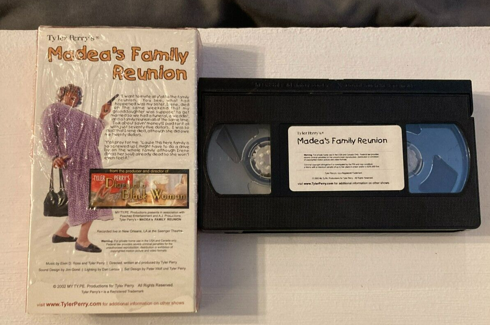 Tyler Perry's Madea's Family Reunion Stage Play VHS RARE WITH PLASTIC ...
