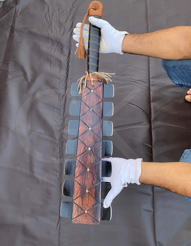 Custom made GK handmade Aztec Sword War Club Macuahuitl with 1075 steel ...