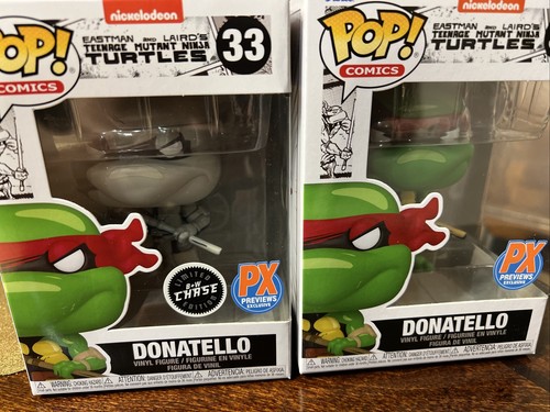 FUNKO POP! Ninja Turtle Black & White 33 Donatello Chase PX EXCLUSIVE ...