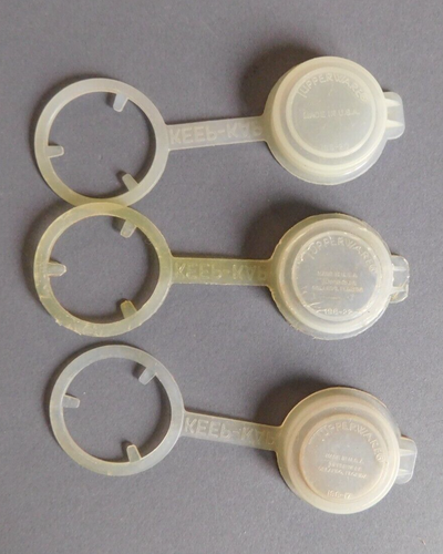 Tupperware Clear Bottle Caps: set of 3- KEEP-PAK 198-17 198-20 198-22 ...