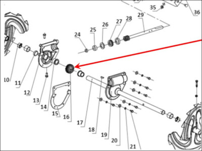 Snow Devil Snow Blower Auger Gear for DB7659B-22", DB7651-24", DB7651 ...
