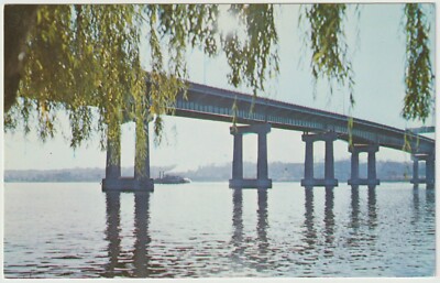 Route 80 Bridge over Mississippi connecting Iowa and Illinois - Vintage ...