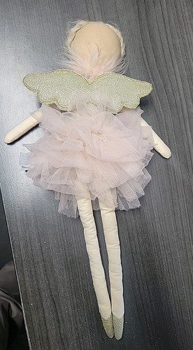 Mon Ami Designs Ada Angel Plush Doll Pink Tulle Gold Wings 15" | eBay