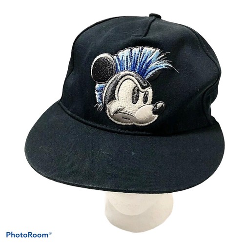 Disney Parks Angry Mickey Mouse Ball Cap Hat Mohawk Hair Blue ...