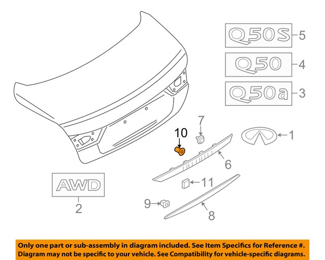 Nissan OEM 0128100711 Exterior Rocker Molding Grommet for sale online ...