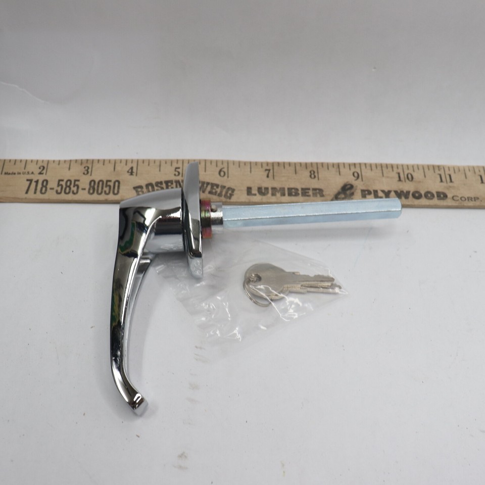 L-Style Handle Square Shaft Key-Locking Chrome 360 Rotation 1 3/4" x 5/ ...