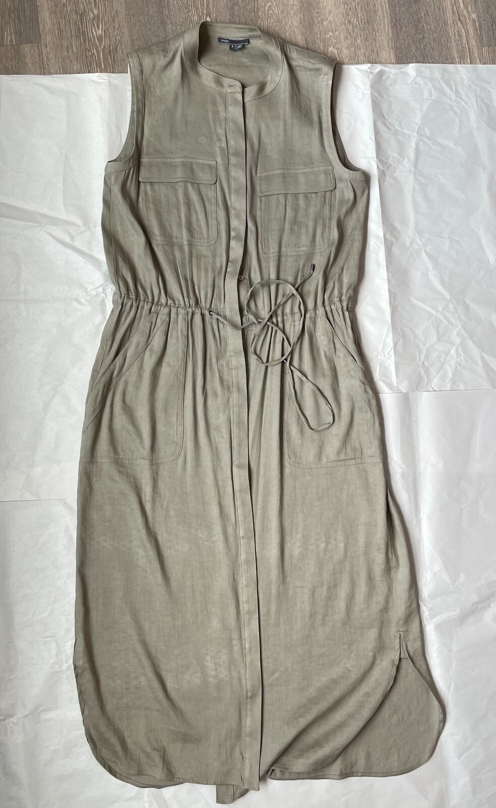 Vince Vest Linen Dress with Lace Belt - Gem