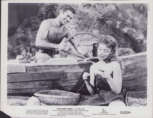 8x10 Vintage Photo Miss Robin Crusoe 1953 Amanda Blake George Nader | eBay