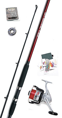 Shakespeare Firebird 10 ft Rod Silk Reel Mackerel Sea Fishing Starter ...