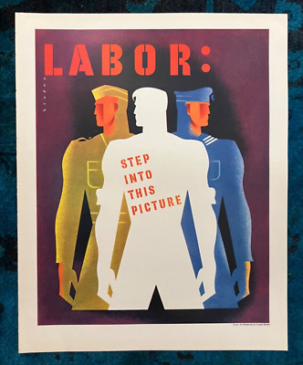 WWII WW2 Original War Poster Labor Homefront Production Army Navy ...