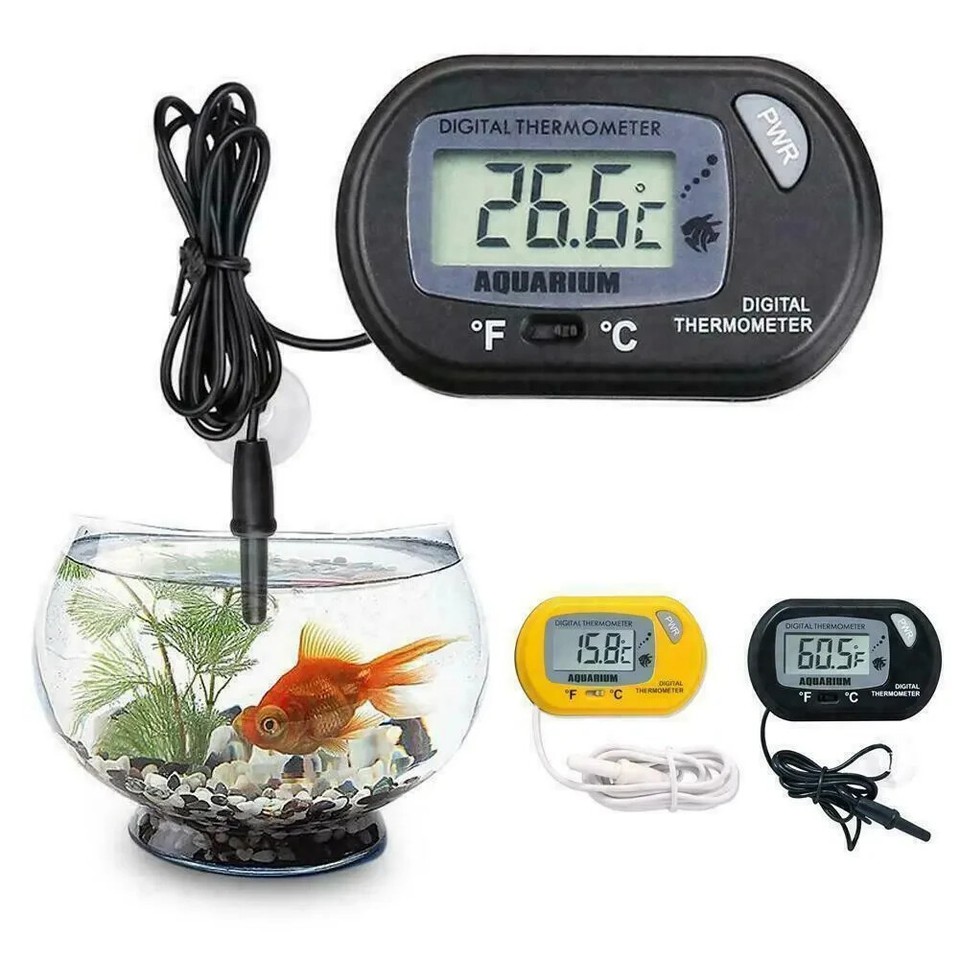 Digital LCD Display Thermometer Aquarium Fish Tank Temperature Water ...