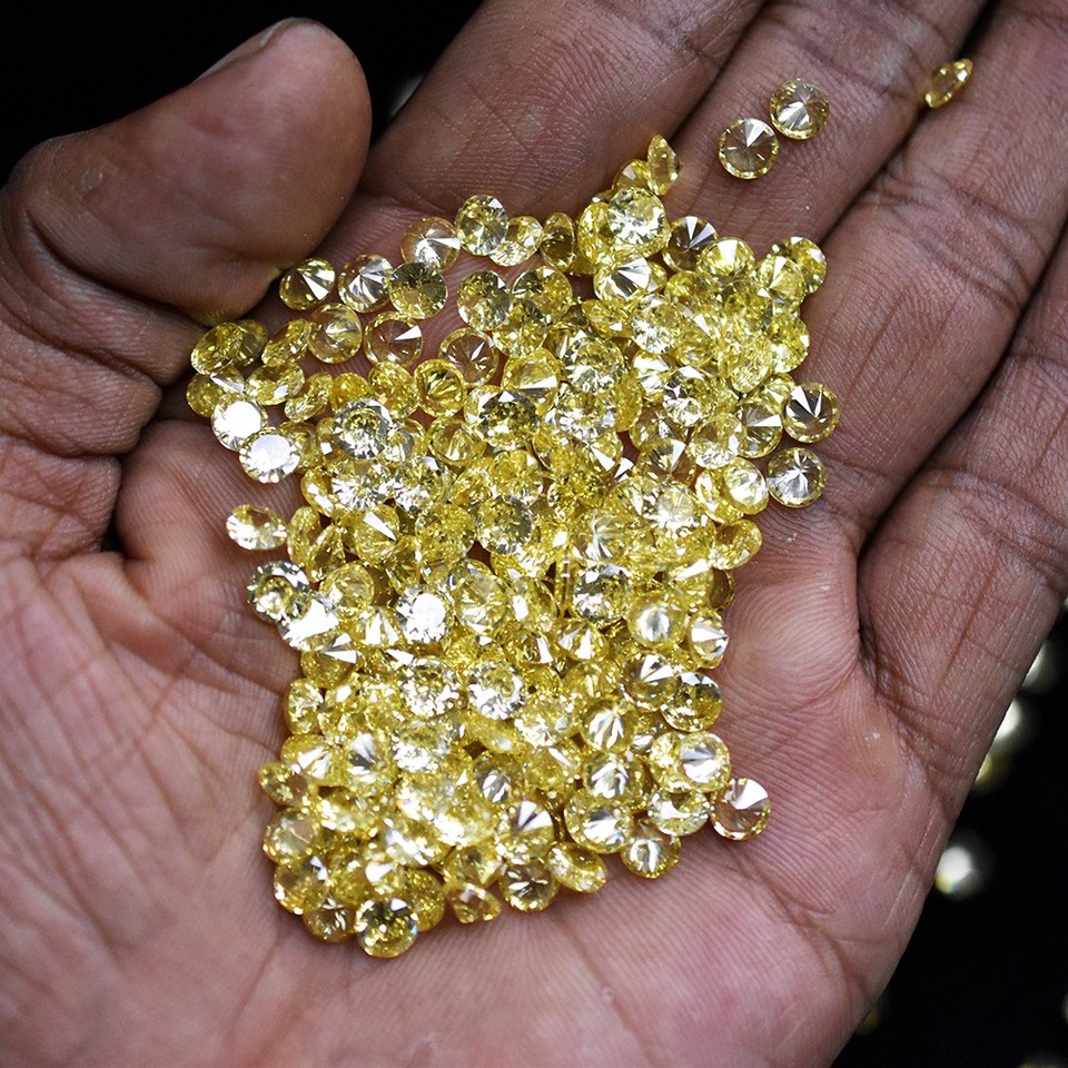 5x5 mm 9 Pcs Natural Sapphire Round Cut Lite Yellow Loose Gemstone Lot ...