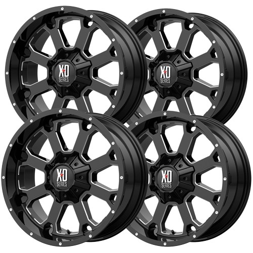 (4) XD Series XD825 Buck 25 20x10 8x6.5" -24mm Black/Milled Wheels Rims ...