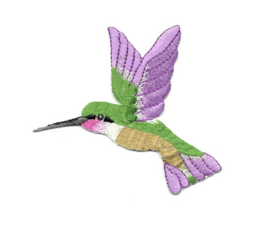 Hummingbird - Garden - Bird Watching - Embroidered Iron On Patch - LAV ...