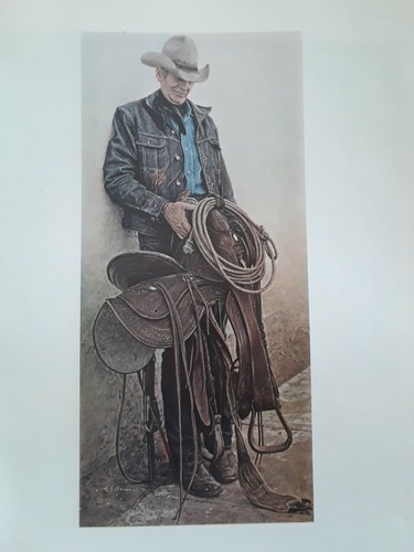 James Bama Print "COWBOY SLIM w/SADDLE" Western Art 8x11 | eBay