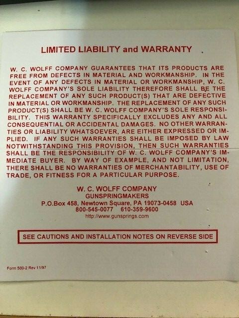 Remington Model 540 541 580 581 582 Extra Power Striker Spring by WOLFF ...