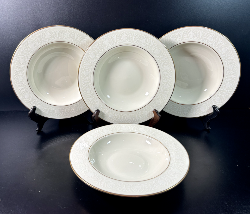 Lenox Courtyard Gold - Set of Four Rimmed Soup Bowls, 8 1/4" | eBay