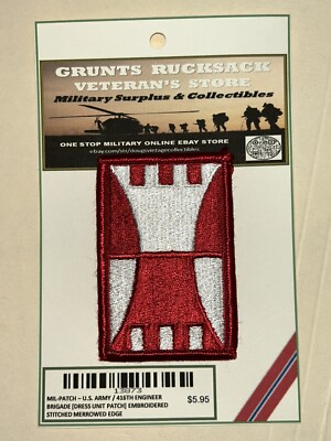U.S. ARMY / 416TH ENGINEER BRIGADE / DRESS UNIT PATCH (MERROWED EDGE) | eBay