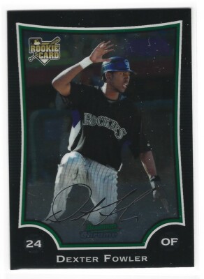 DEXTER FOWLER 2009 BOWMAN CHROME ROOKIE ROCKIES CUBS CARDINALS ANGELS ...