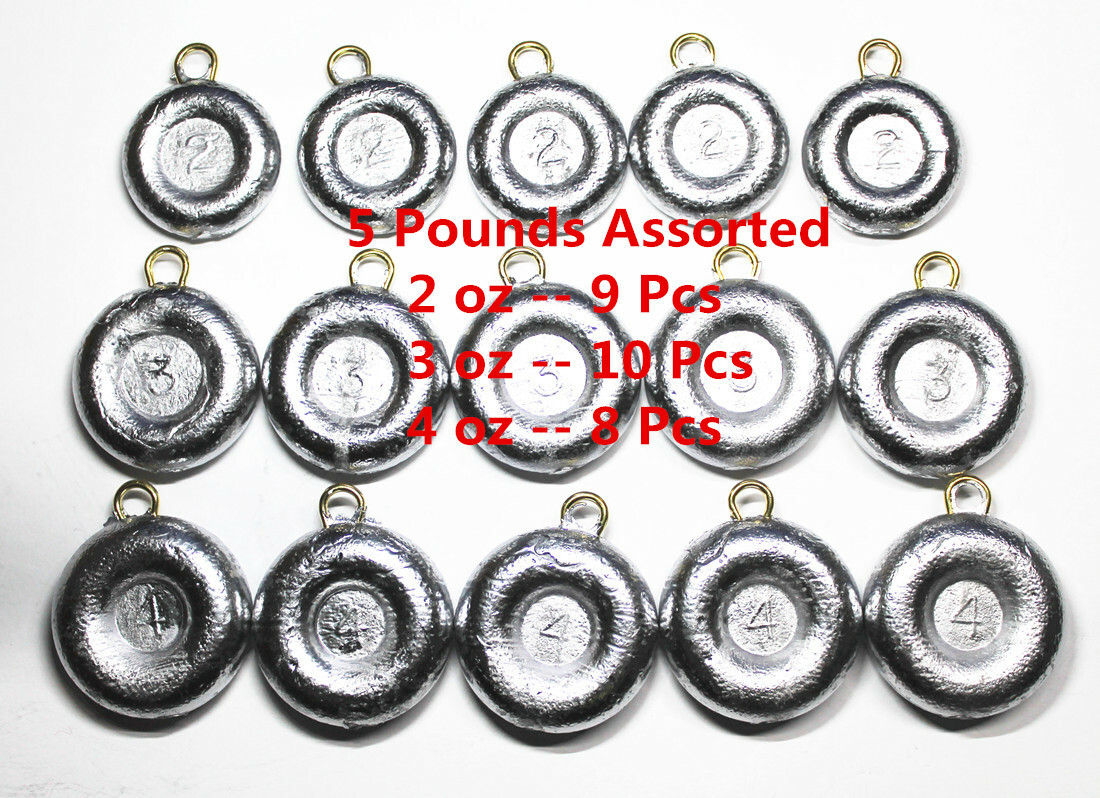 5 LB Disc Sinkers Fishing Sinkers - assorted weights - select | eBay