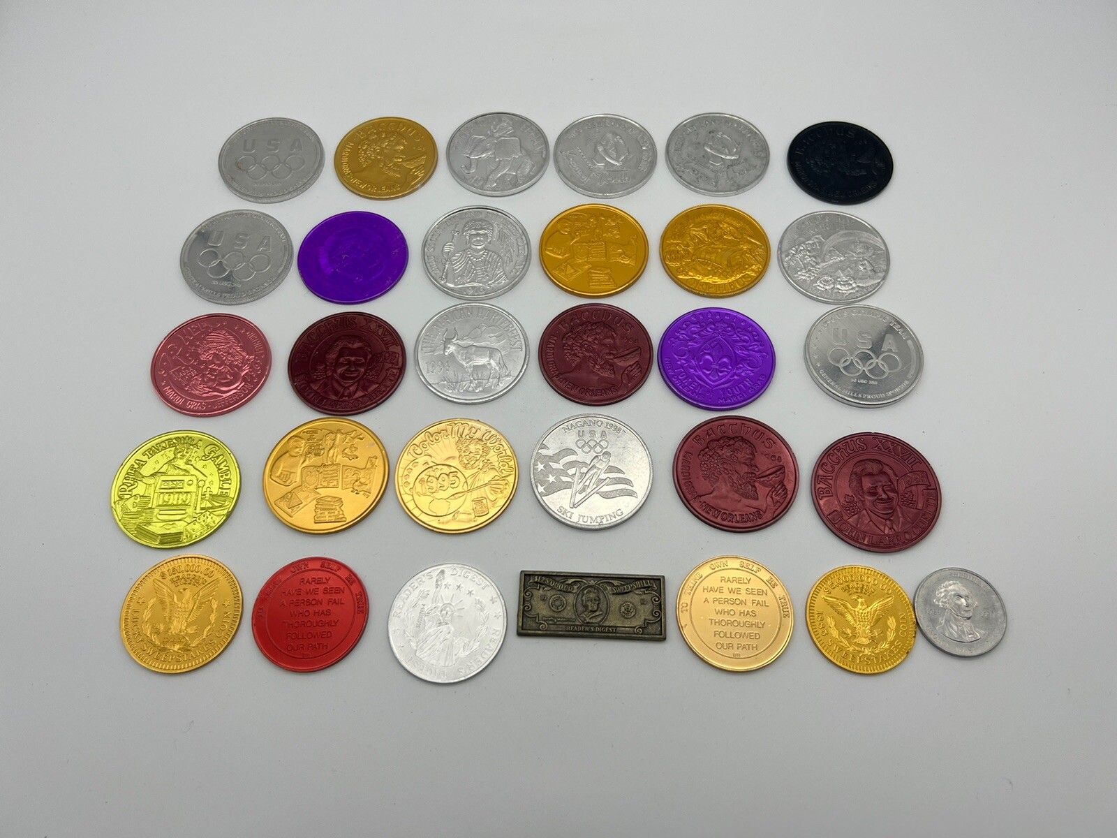 1980s to 90s Mardi Gras Aluminum Coin Tokens and More vintage lot of 31 ...