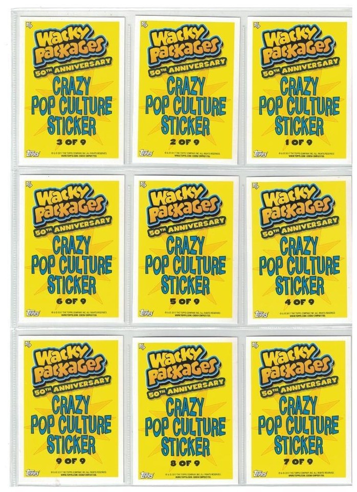 2017 TOPPS WACKY PACKAGES 50th ANNIVERSARY COMPLETE SET OF 90 CARDS ...