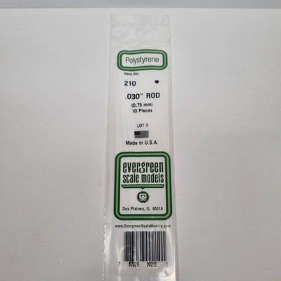Evergreen Styrene Rod 210 – 10x Plastic Rod 0.75mm Model Making diorama ...