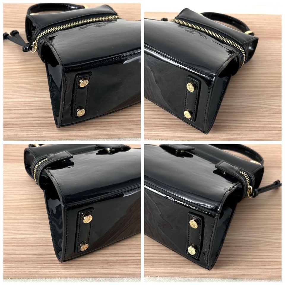 Vivienne Westwood Anglomania 2way Bag Rare Gold Patent Leather Black ...