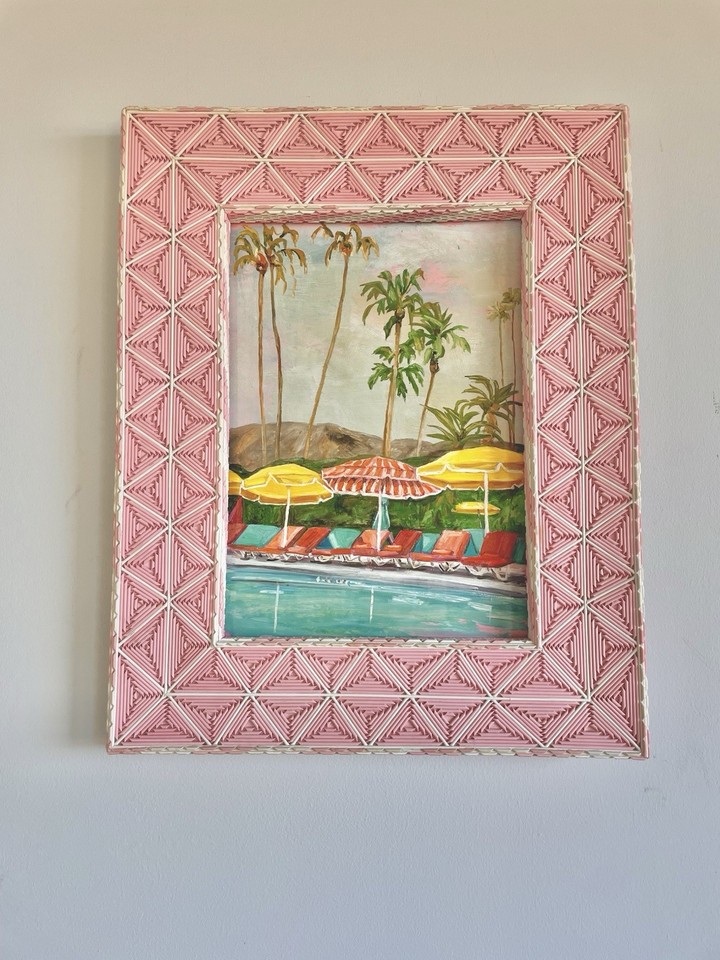 Prison Art Frame With Original Andrea Coish Palm Springs Oil Painting ...