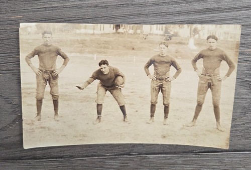 Early 1900s 4 Football Players on Field Original Sports Team Photo | eBay