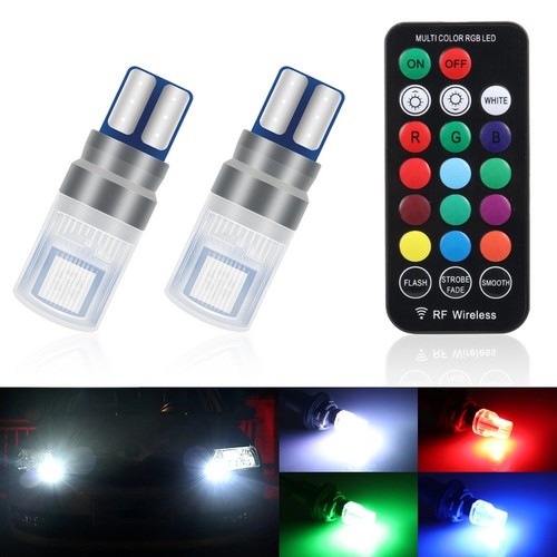 For T10 LED Car Side Marker Lights with Remote Control Flash Strobe ...