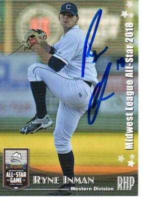 Ryne Inman 2018 Clinton LumberKings Midwest League All Star Game Signed ...