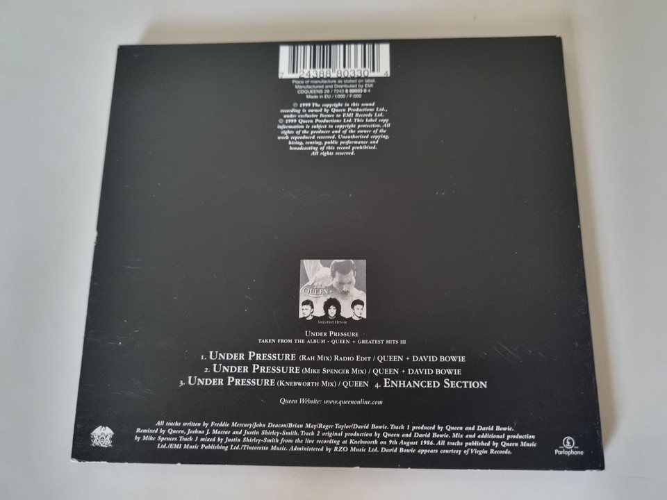 Queen + David Bowie - Under Pressure CD Maxi Europe REMIXES!! | eBay