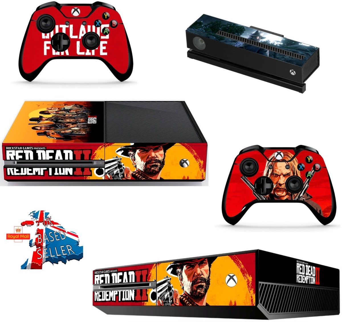 Xbox One Skin Red Wave