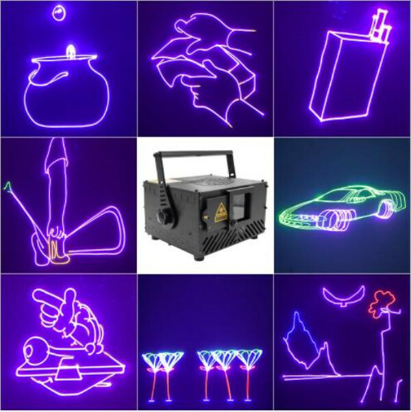 Remote 2W RGB Animation Stage light ILDA SD card DJ Laser Light pattern ...