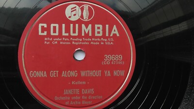 Janette Davis 78rpm Single 10-inch Columbia Records #39689 Gonna Get ...