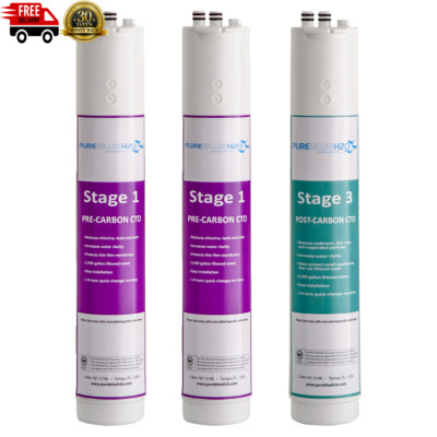 Pure Blue 1-Year Filter Pack for 1:1 Reverse Osmosis Water Filtration ...