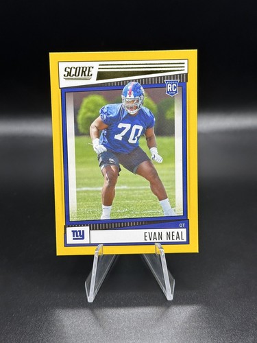 2022 Score Football Evan Neal Gold Parallel Rookie Card #320 New York ...