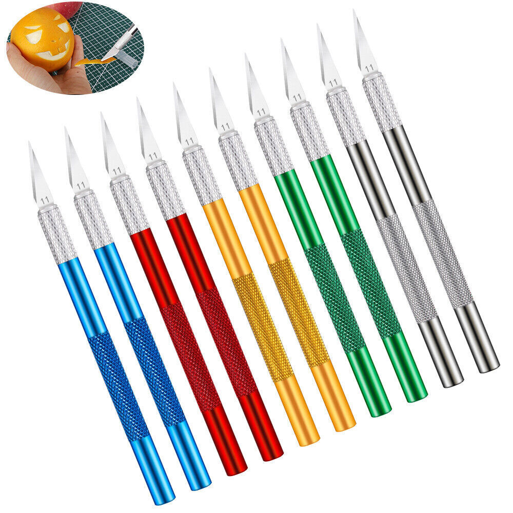 10 Hobby Razor Knife Set Exacto Blades Xacto For Cutting Creation Of Craft