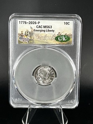 1776-2026 P 10C CAC MS63 Emerging Liberty Dime PCGS | eBay