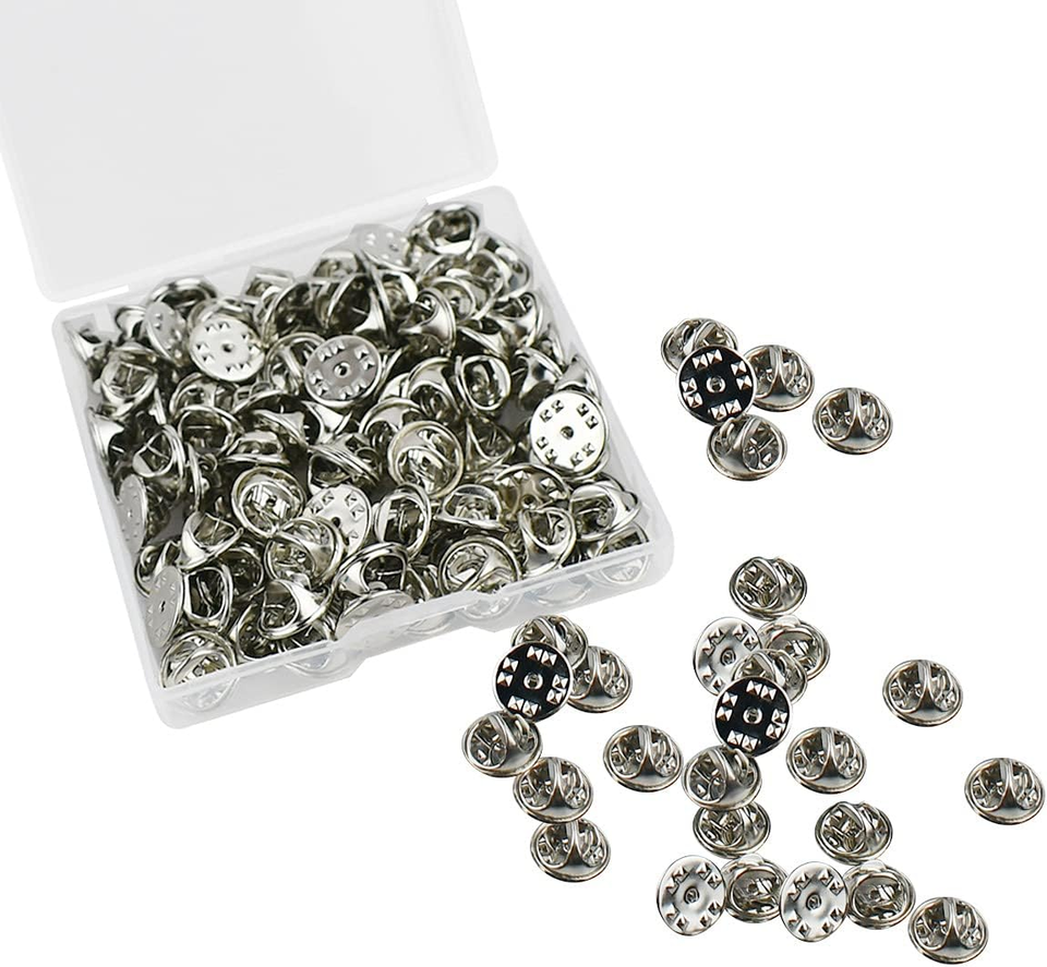 100PCS Pin Backs, Metal Locking Pin Backs, Brass Clutch for Brooch Tie ...