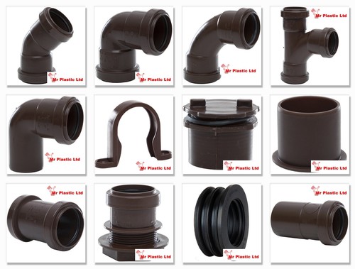 Polypipe 40mm Push Fit Waste Pipe Fittings in Brown (actual size 41mm ...