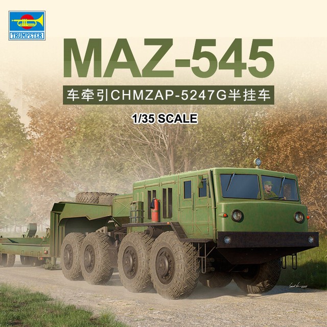 Trumpeter Models 01089 1/35 MAZ-545 Transporter with CHMZAP-5247G Semi ...