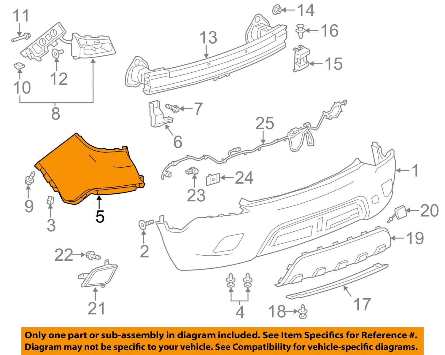 GM OEM 13-16 Encore Rear Bumper Bumper Components-Upper Cover 95352037 ...