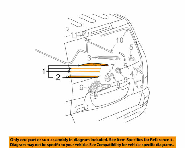 85242-60090 Toyota Blade assy, rear wiper 8524260090, New Genuine OEM ...